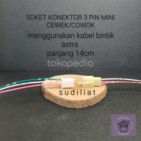 Jual Soket Socket Sambung Kabel 3 Pin Kecil Mini Kabel Bintik Cowok Kab Tangerang