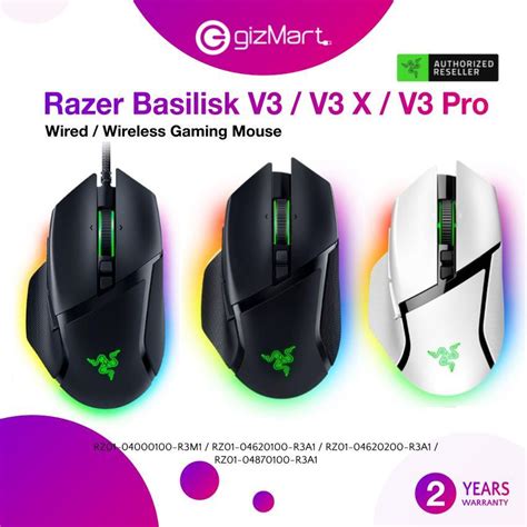 RAZER Basilisk V V X V Pro RGB Chroma Full Gaming Wired Wireless Mouse Shopee Singapore