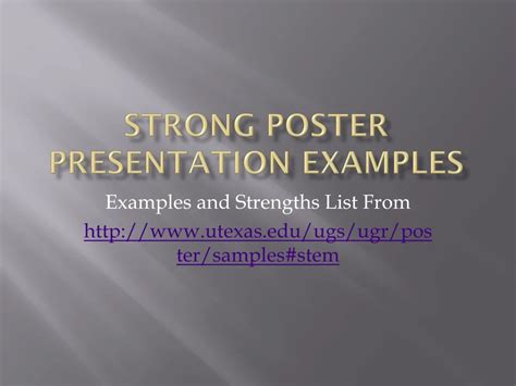 Ppt Strong Poster Presentation Examples Powerpoint Presentation Free