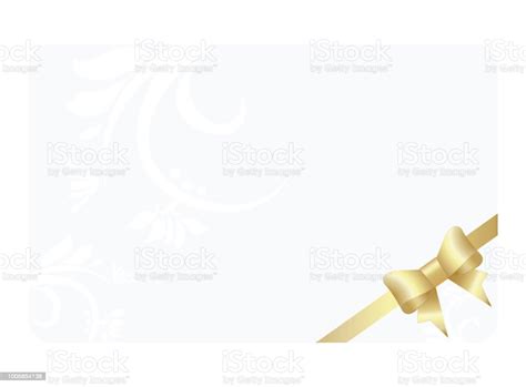 초대장 인사말 또는 선물 카드와 함께 골든 리본 및 A에 활 장식 요소 배경 선물 상품권 템플릿 텍스트에 대 한 장소입니다 공단에 대한 스톡 벡터 아트 및 기타 이미지