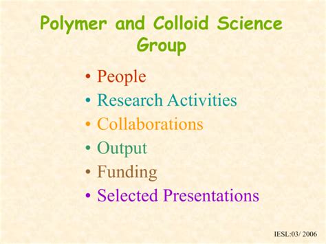 Polymer And Colloid Science