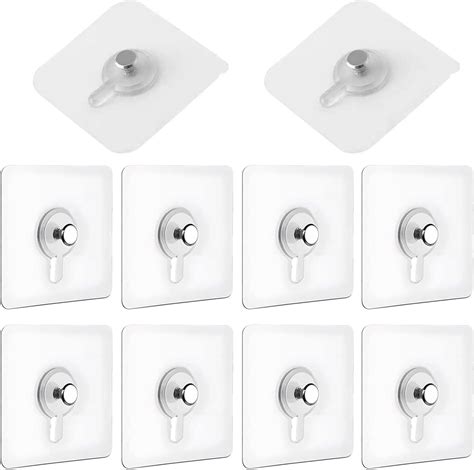 Adspow 10 Pezzi Gancio Viti Autoadesive Appendi Quadri Senza Chiodi