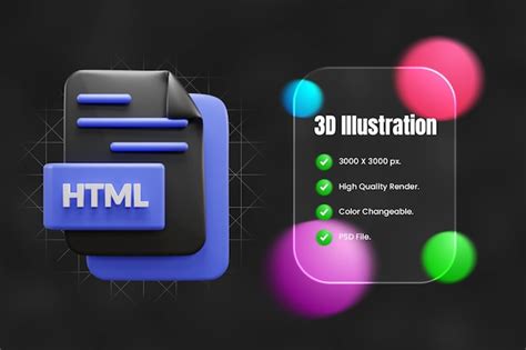 Premium Psd Html File 3d Icon Or Html File 3d Icon Illustration