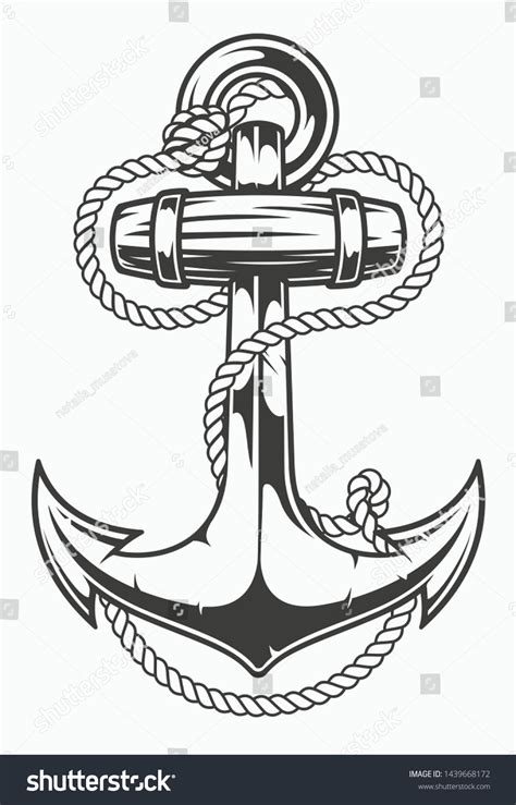 Vector Illustration Anchor Rope On White Stock Vector Royalty Free 1439668172 Shutterstock