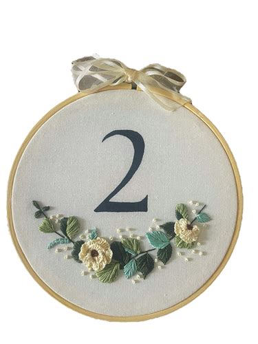 Embroidered Floral Table Numbers Wildflower Rentals Embroidered Floral Table Numbers Wildflower Rentals
