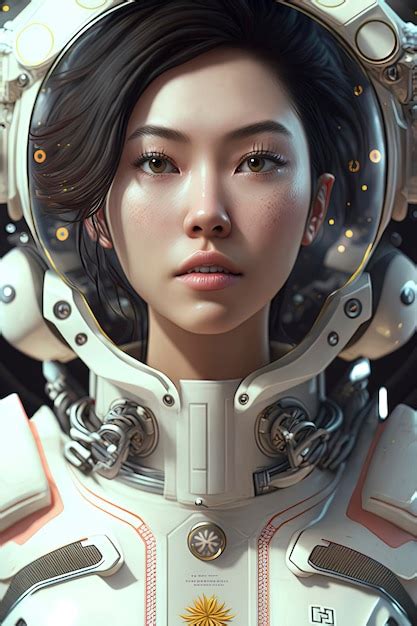 Premium Photo Closeup Of A Cute South Korea Lady Wearing White Space