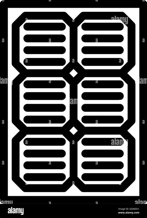 Module Solar Panel Line Icon Vector Illustration Stock Vector Image
