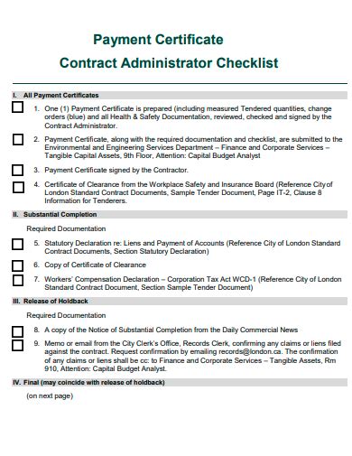 FREE Payment Checklist Samples In PDF MS Word