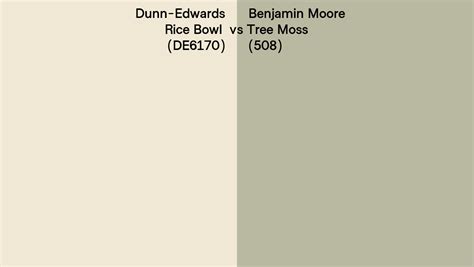 Dunn Edwards Rice Bowl De6170 Vs Benjamin Moore Tree Moss 508 Side