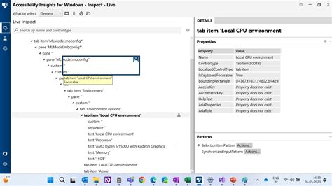 A Y Model Builder Select Scenario Image Classification Info And Relationships Narrator NVDA