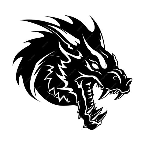Premium Vector Dragon Head Silhouette Vector Illustration Logo