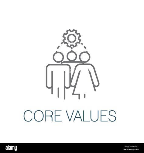 Core Values Outline Icon W Person Collaborating Thinking Ideas