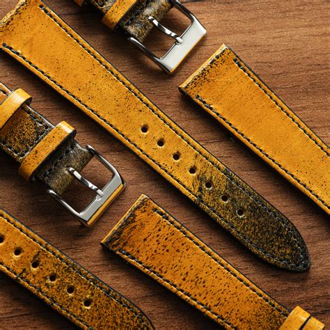 Radstock Vintage Genuine Leather Watch Strap Vintage Gold Watchgecko
