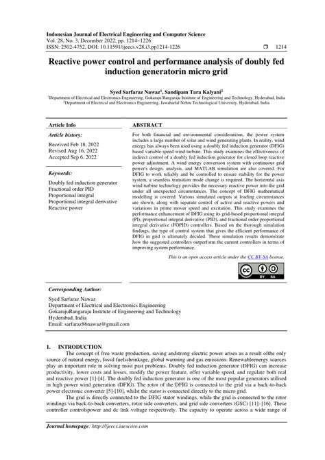 Pdf Reactive Power Control And Performance Analysis Of Doubly Fed