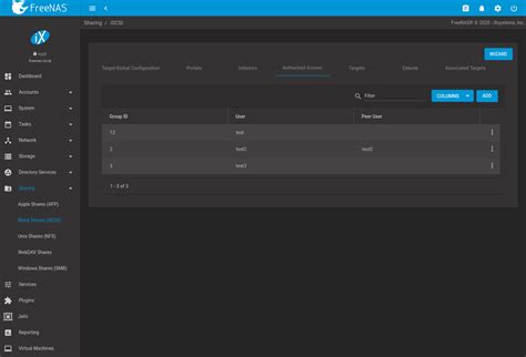 12 Sharing — Freenas®113 Release User Guide Table Of Contents