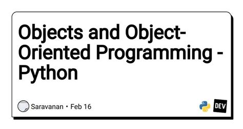 Objects And Object Oriented Programming Python Rdevto