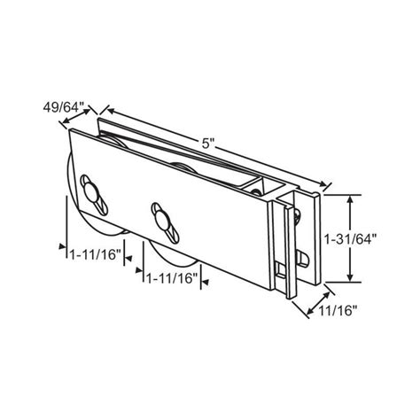 Plaza Industries Sdr 1159 Sliding Glass Door Dual Roller Assembly