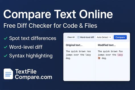 Compare Text Online Free Diff Checker For Code And Files