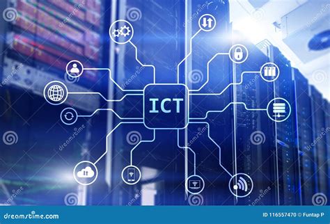 Ict Information And Communications Technology Concept On Server Room