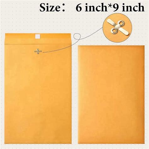 6 X 9inch Clasp Envelopes With Gummed Seal Small Clasp Mailing