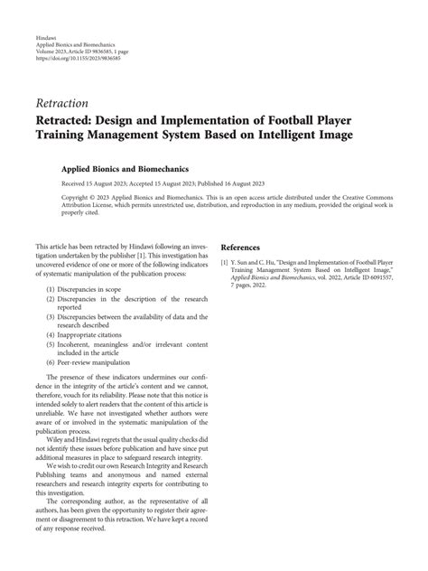 Pdf Retracted Design And Implementation Of Football Player Training