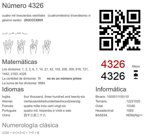 4326 número, la enciclopedia de los números - numero.wiki