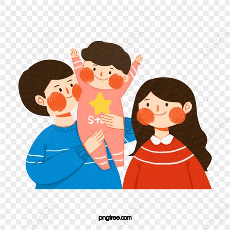 가족 아이 일러스트 행복 주의 부모 Png 일러스트 무료 다운로드 Lovepik