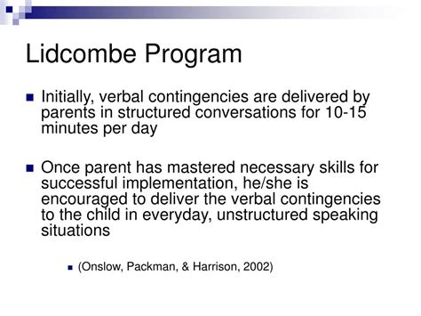 PPT Evidence Based Practice In Stuttering The Lidcombe Program PowerPoint Presentation ID