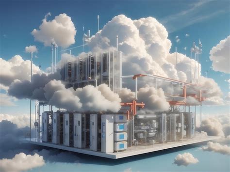 Premium Ai Image Cloud Computing Technology Green Technology