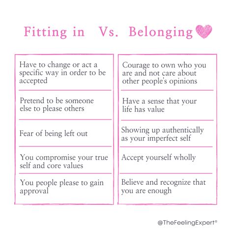Belonging Vs Fitting In Psychotherapy Ifs Therapist Florida The Feeling Expert