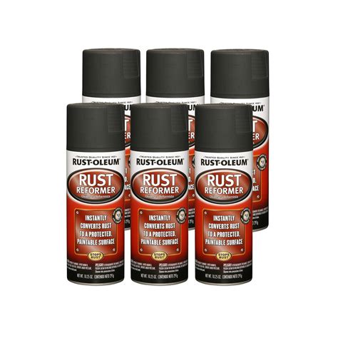 Rust Oleum PK Rust Reformer Spray Oz Black Pack Ounce Pack Aerosol Spray