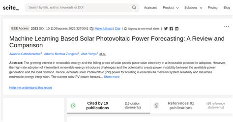 Machine Learning Based Solar Photovoltaic Power Forecasting A Review