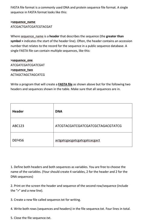solved fasta file format is a commonly used dna and protein