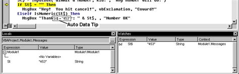 How To Debug Code In The Excel Visual Basic Editor Excel For Engineers