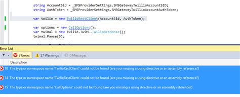 Twilio Could Not Load Type Restsharp Authenticators