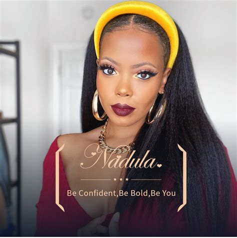 Nadula Kinky Straight Wigs Headband Half Wig Human Hair Wigs Glueless