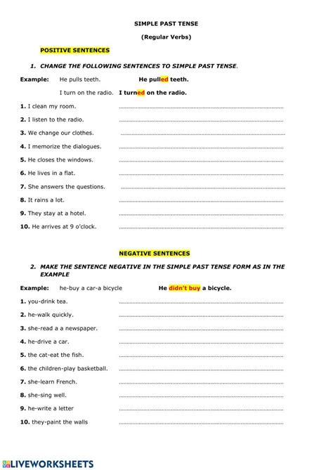 Regular Past Tense Ed Interactive Worksheet