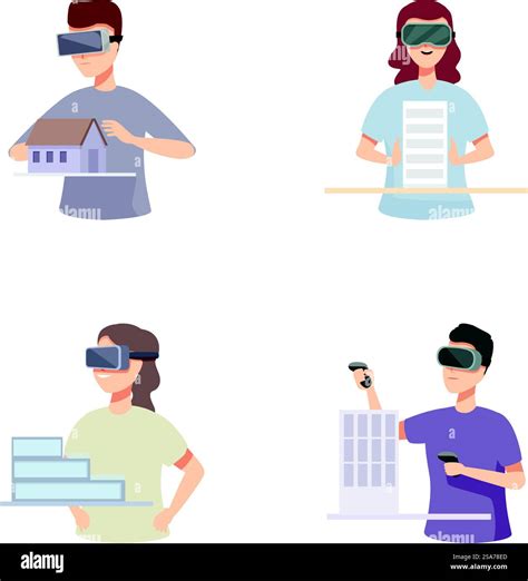Illustrations Of People Using Vr Headsets For Architectural Design And Review Virtual Reality