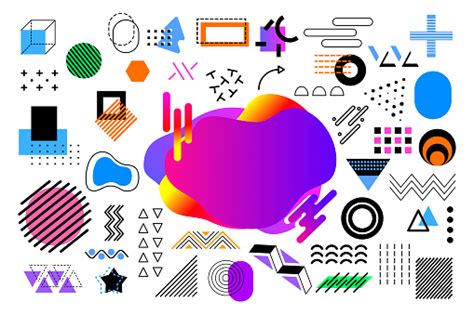 카피 공간과 설계요소를 갖춘 기하학적 다채로운 그라데이션 웹 판매 포스터 광고 템플릿 프로모션을 위한 벡터 일러스트레이션 1990 1999 년에 대한 스톡 벡터 아트 및