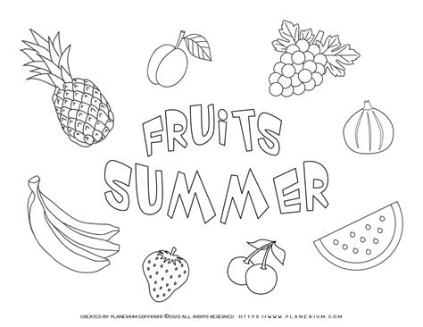 Summer Fruits Coloring Pages Free Printable Summer Coloring Pages