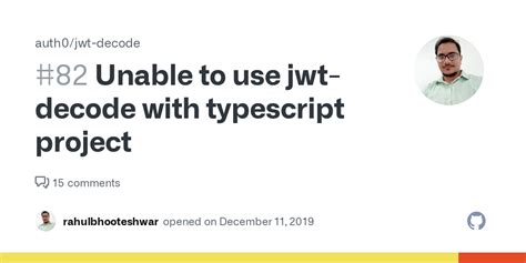 Unable To Use Jwt Decode With Typescript Project · Issue 82 · Auth0jwt Decode · Github