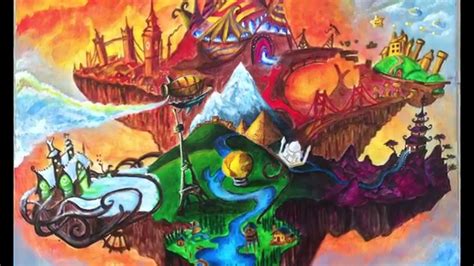 Как нарисовать фантастический пейзаж красками поэтапно Youtube