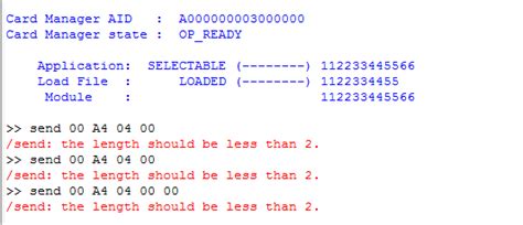 Smartcard Encounter Error While Sending Apdu In Jcide Stack Overflow