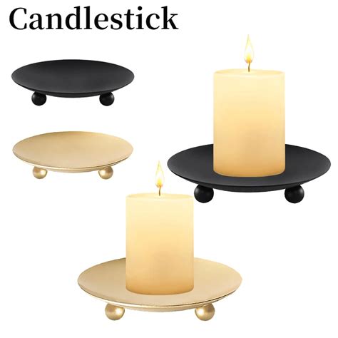 아이언 블랙 골드 아이언 촛대 웨딩 페스티벌 장식 촛대 선물 홈 테이블 장식 Aliexpress