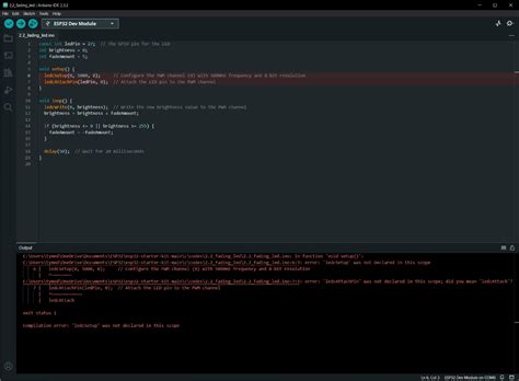 Please Help Compilation Error Ledcsetup Was Not Declared In This