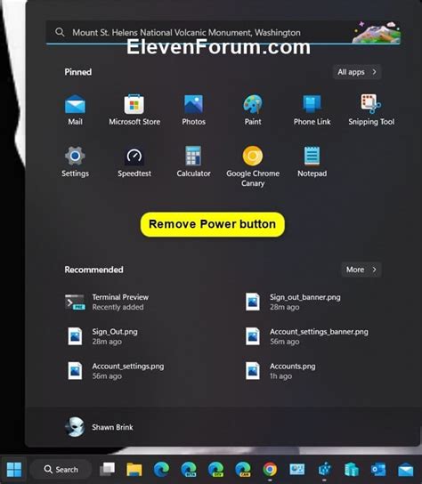 Add Or Remove Power Button On Start Menu In Windows 11 Windows 11 Forum