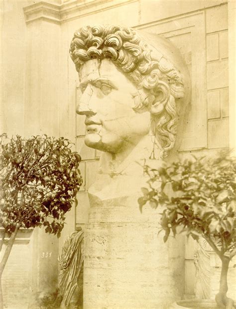 Голова от колоссальной статуи Августа Рим Ватиканские музеи Двор сосновой шишки