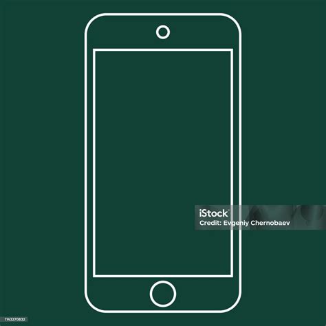 카메라와 큰 메뉴 메뉴 버튼으로 스마트 폰 흰색 윤곽 녹색 배경 벡터 Eps10에 Smartphonw 화이트 개요 클래식 비율 0명에 대한 스톡 벡터 아트 및 기타 이미지