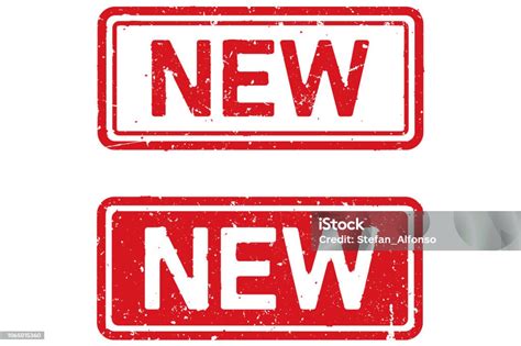 흰색 배경에 고립 된 새로운 단어로 빨간색 그런 지 스탬프 모양 새로운에 대한 스톡 벡터 아트 및 기타 이미지 새로운 고무도장 빨강 Istock