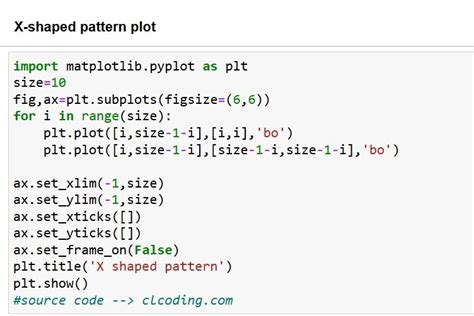 x shaped pattern plot using python ~ computer languages clcoding